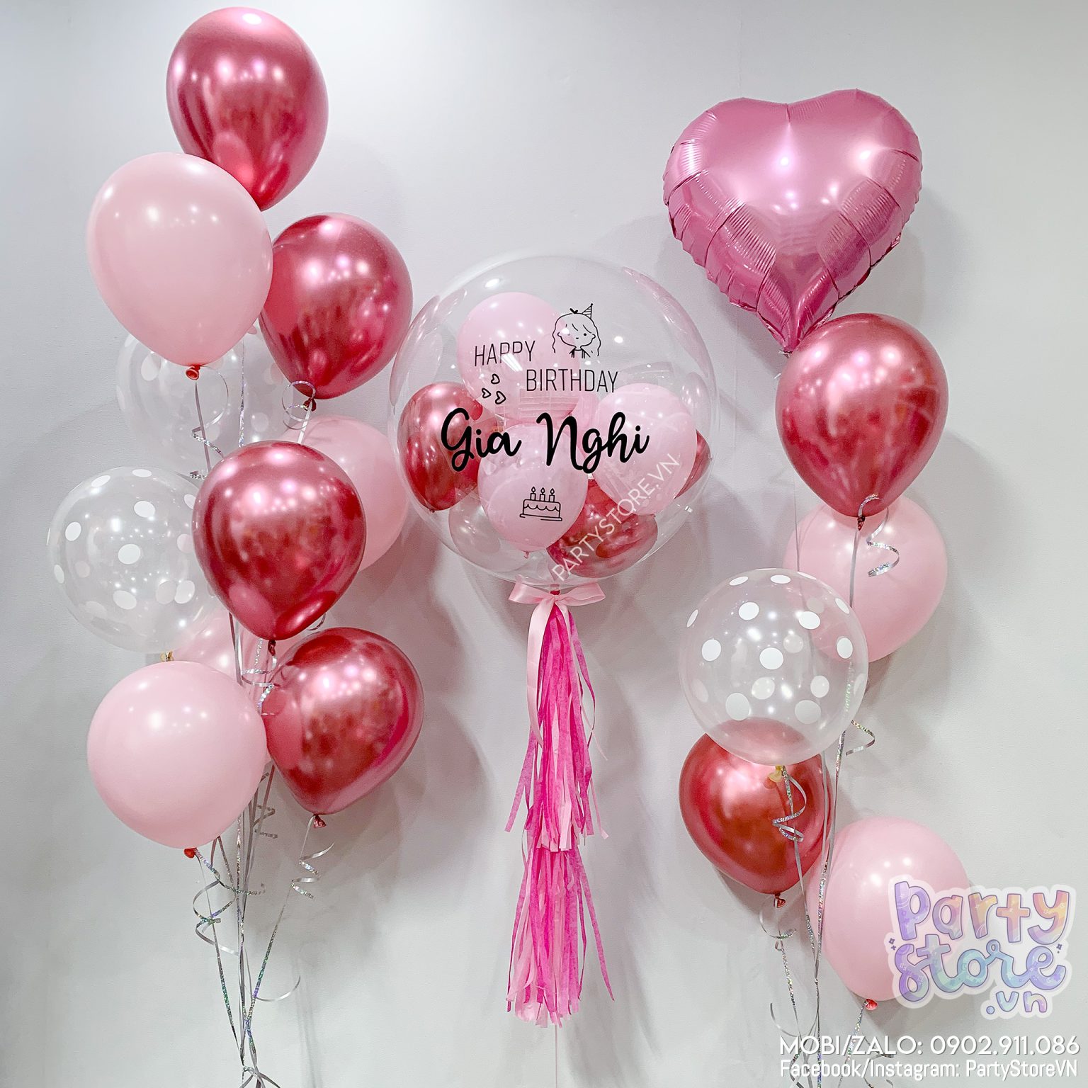 Bóng bay Jumbo Heli tông đỏ, vàng, cam, xanh lục, xanh da trời và bóng ...
