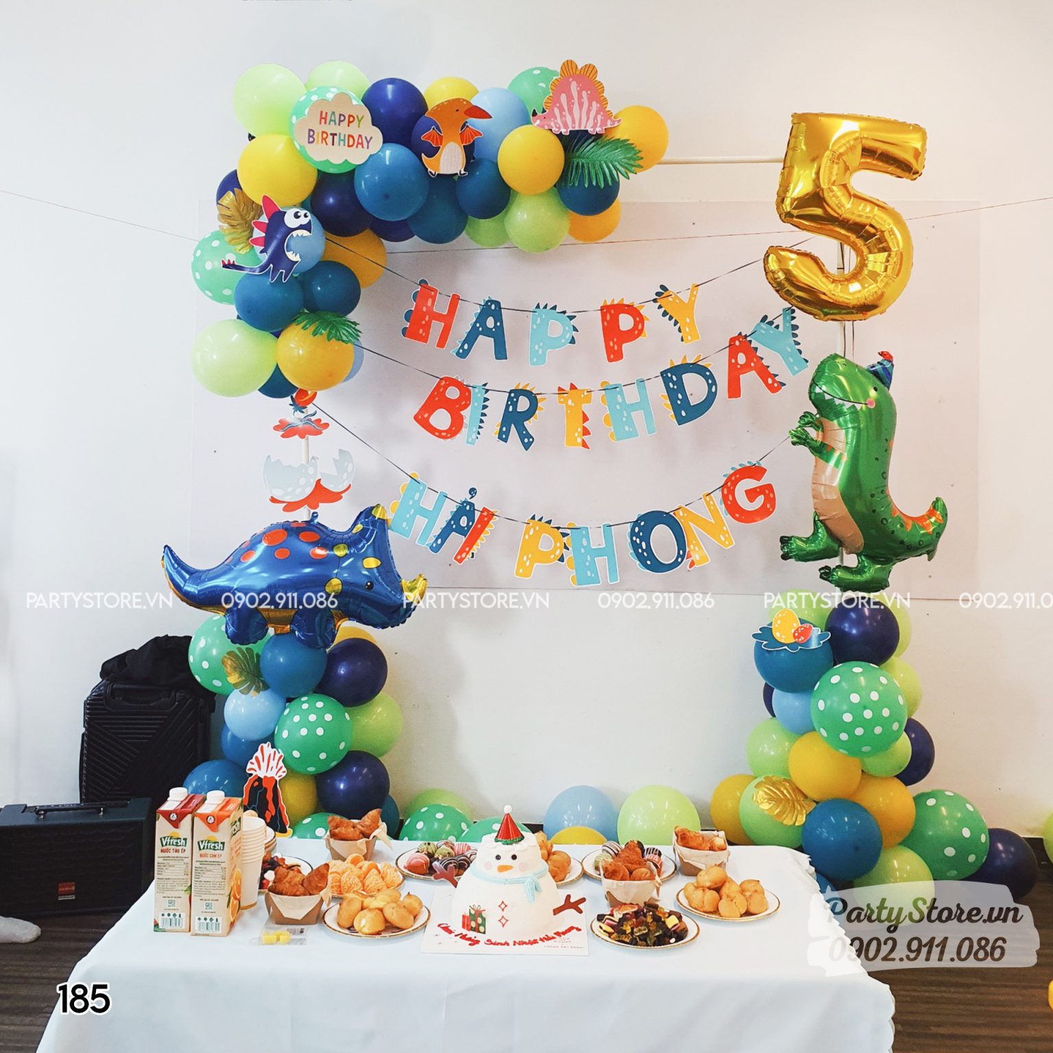 PD185 - Set bóng trang trí sinh nhật chủ đề Khủng long Dino - PartyStore.vn